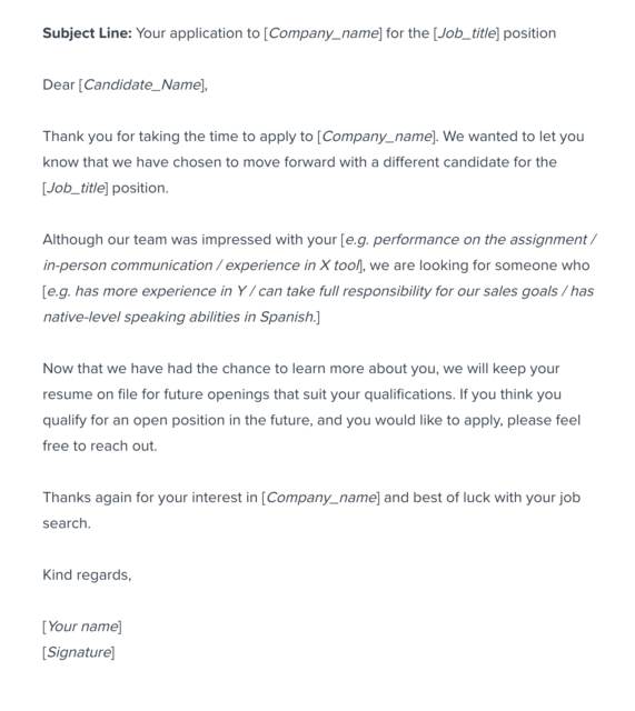 Interview feedback to candidates email template | Workable Interview feedback to candidates email template | Workable