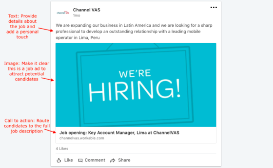LinkedIn job posting template | Workable