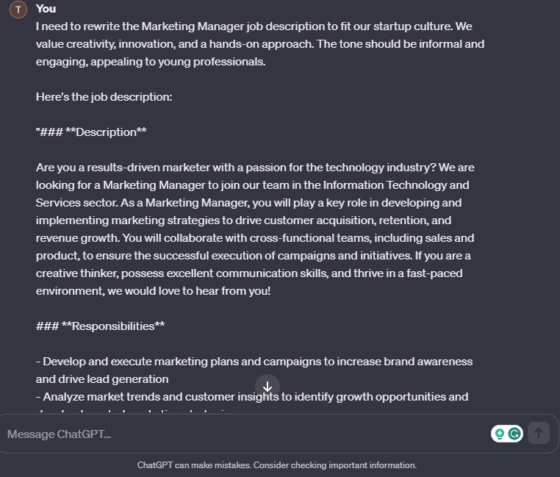 How to use ChatGPT & Workable to make better job descriptions