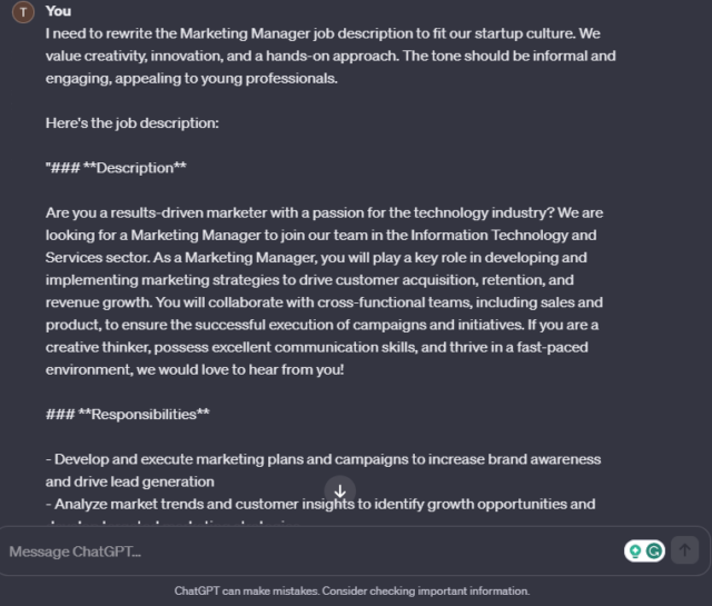 How to use ChatGPT & Workable to make better job descriptions